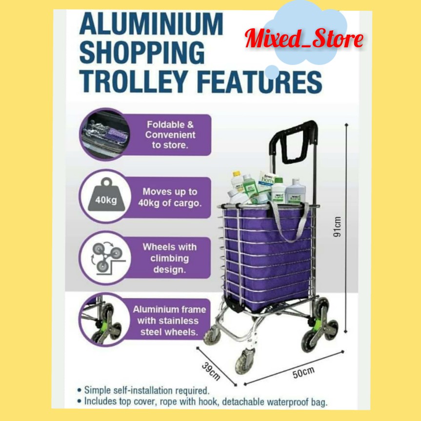 Aluminium Shopping Trolley 8 wheel | Shopee Malaysia