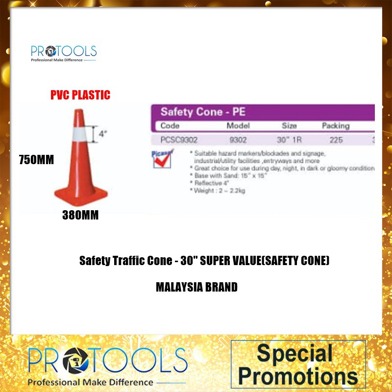 Safety Traffic Cone - 30" SUPER VALUE( SAFETY CONE ) MALAYSIA STANDARD ...