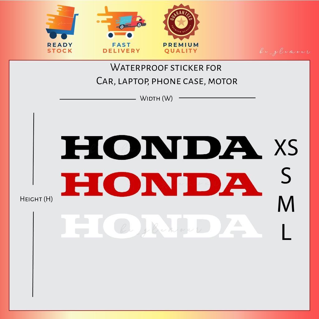 [2pcs] Honda Sticker Reflective stiker racing motogp motorsport ...
