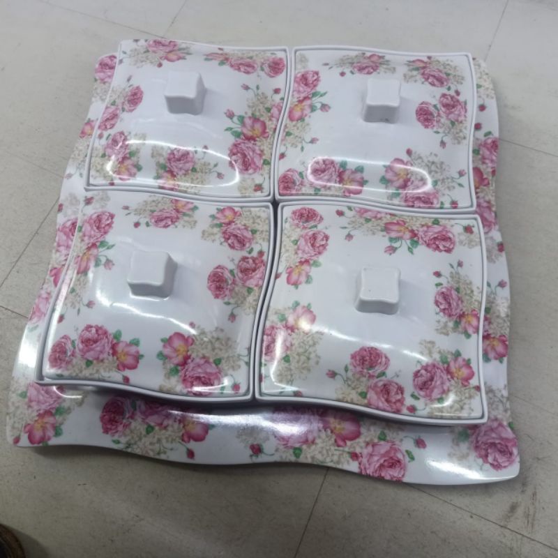 barang raya melamine party serving set party serving tray buffet set ...