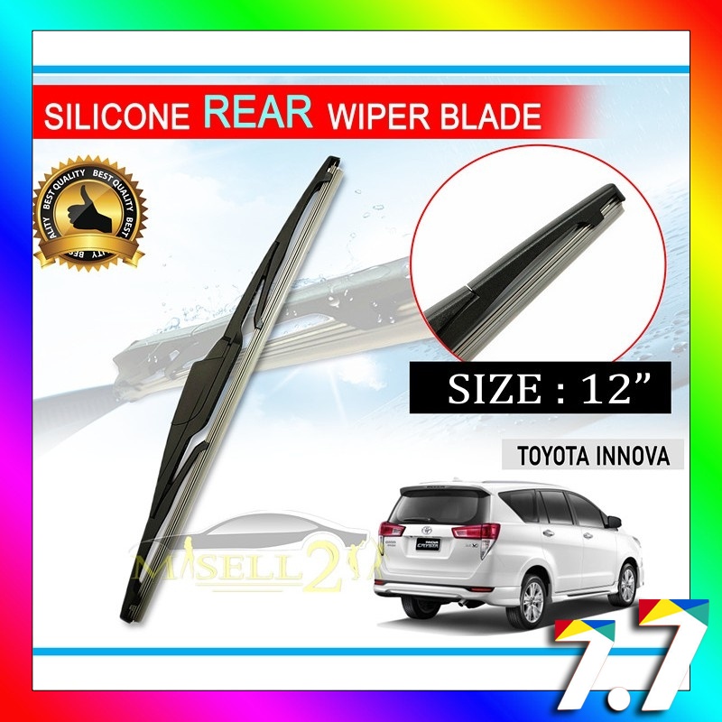 Toyota Innova 12" Rear Window SILICONE Wiper Blades | Wiper Belakang ...