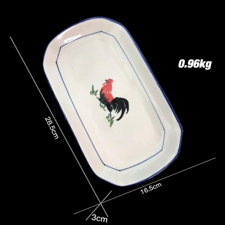 authentic rooster plate nostalgic classic chicken dish plate | Shopee ...