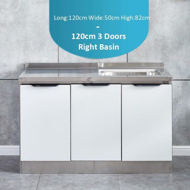 (Package) Modern Kitchen Cabinet with Tempered Glass Door & Stainless ...