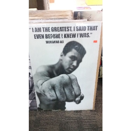 POSTER MUHAMMAD ALI WITH QUOTES I AM THE GREATEST | Shopee Malaysia