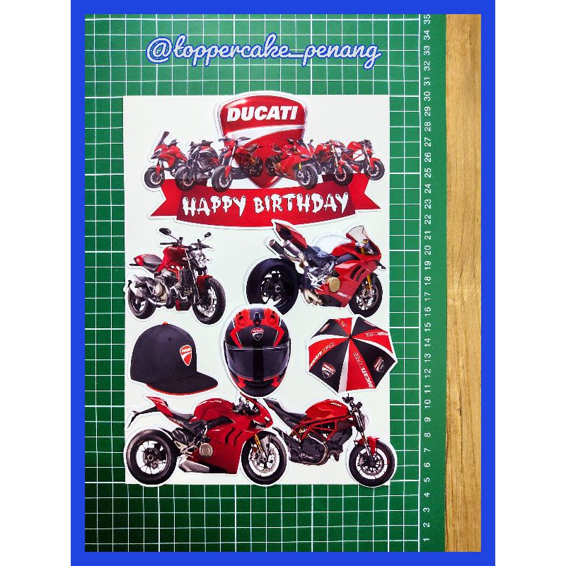 Motorcycle Motor Ducati & GP 46 Happy Birthday Decoration Set Cake ...