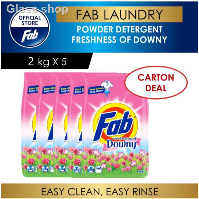 [Carton Deal] Fab with freshness of Downy Laundry Detergent Powder (2kg ...