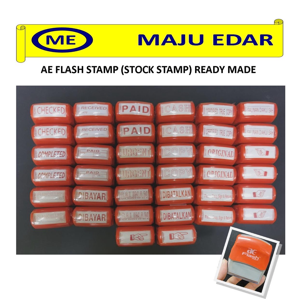 AE FLASH STAMP (STOCK STAMP) READY MADE/ SELF-INK CHOP | Shopee Malaysia