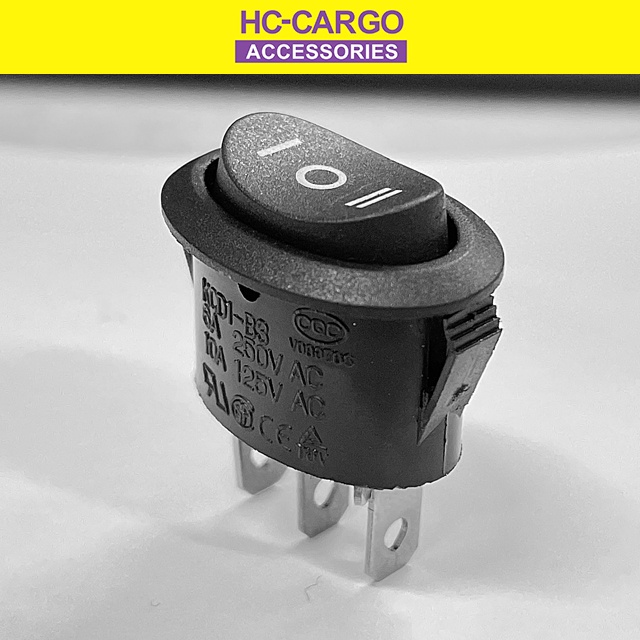 Oval Push Button Rocker Switch 6A 250V 10A 125V AC Toggle IO ON-OFF Car ...