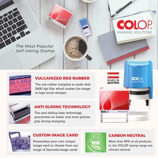 Custom Made COLOP Round Self-Inking Rubber Stamp | cop nama stamp colop stamp colop stamp chop ...