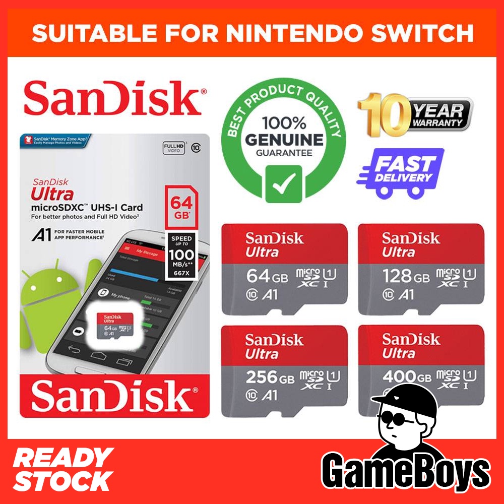 SanDisk Ultra micro SD XC UHS-I Card with Adapter [64/128/256GB ...