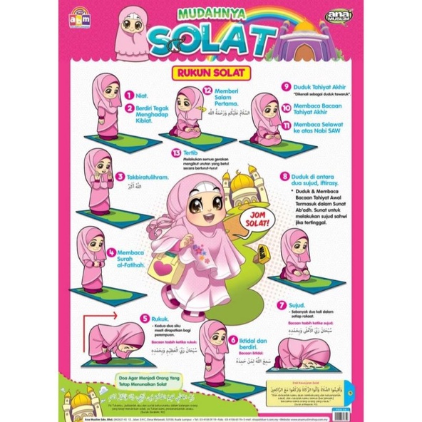 Koleksi Poster Belajar Abc Alif Ba Ta Sifir Jam Wudhu Bacaan Solat Ana ...