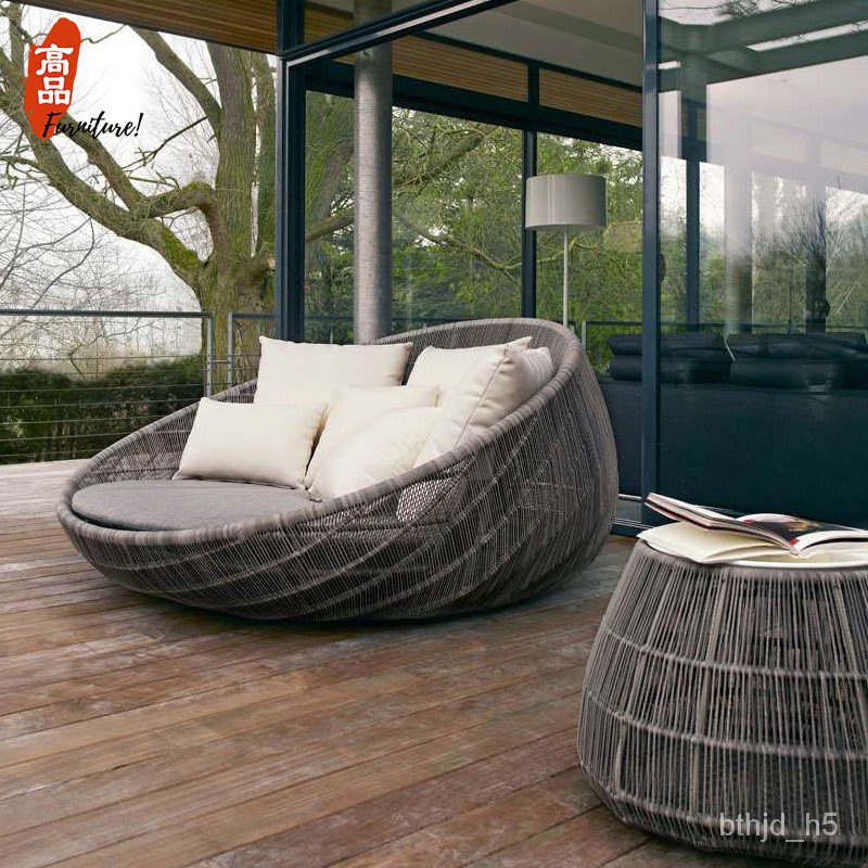 Villa Recliner Outdoor Swimming Pool Rattan-like Garden Lying Bed ...