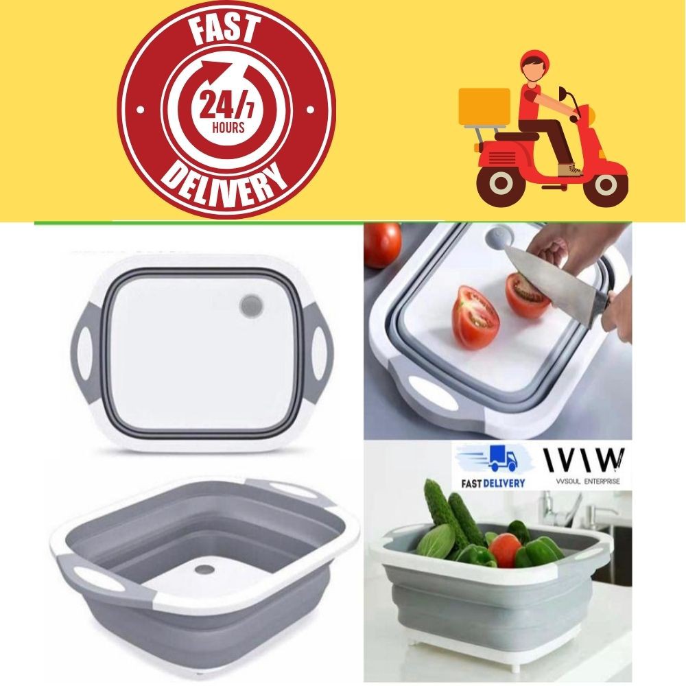 Foldable Multi Function Chop Board /Wash Basin With Drain Water ...