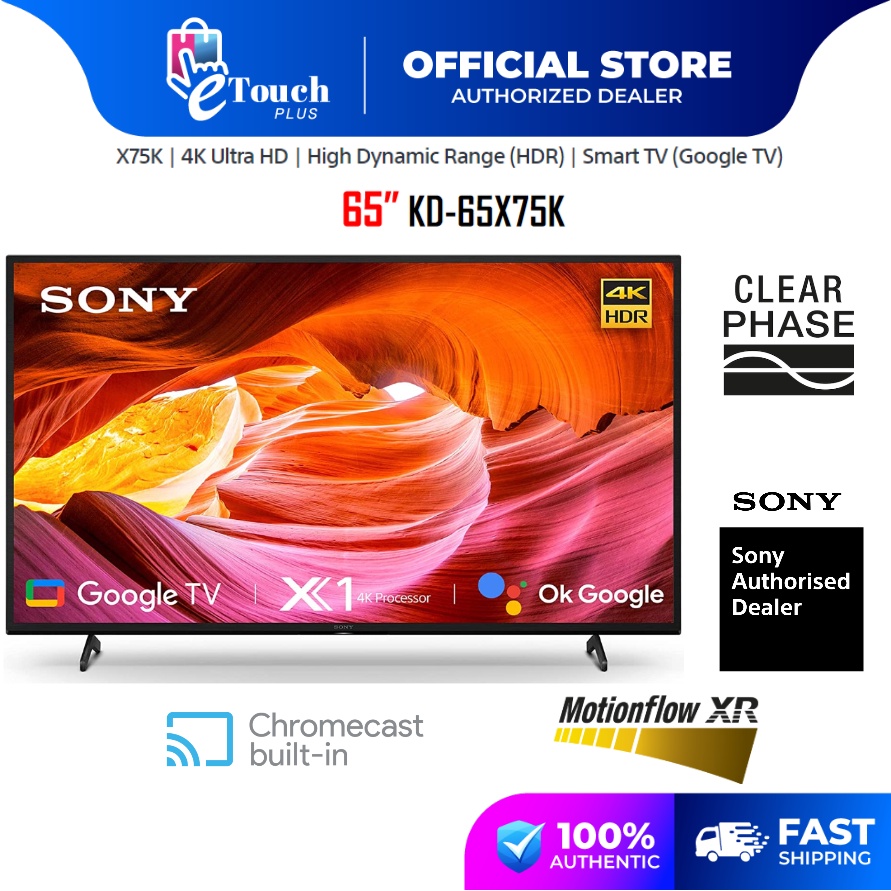 Sony 65”/55”/50”/43” X75K 4K Ultra HD Android Smart Google LED TV KD ...