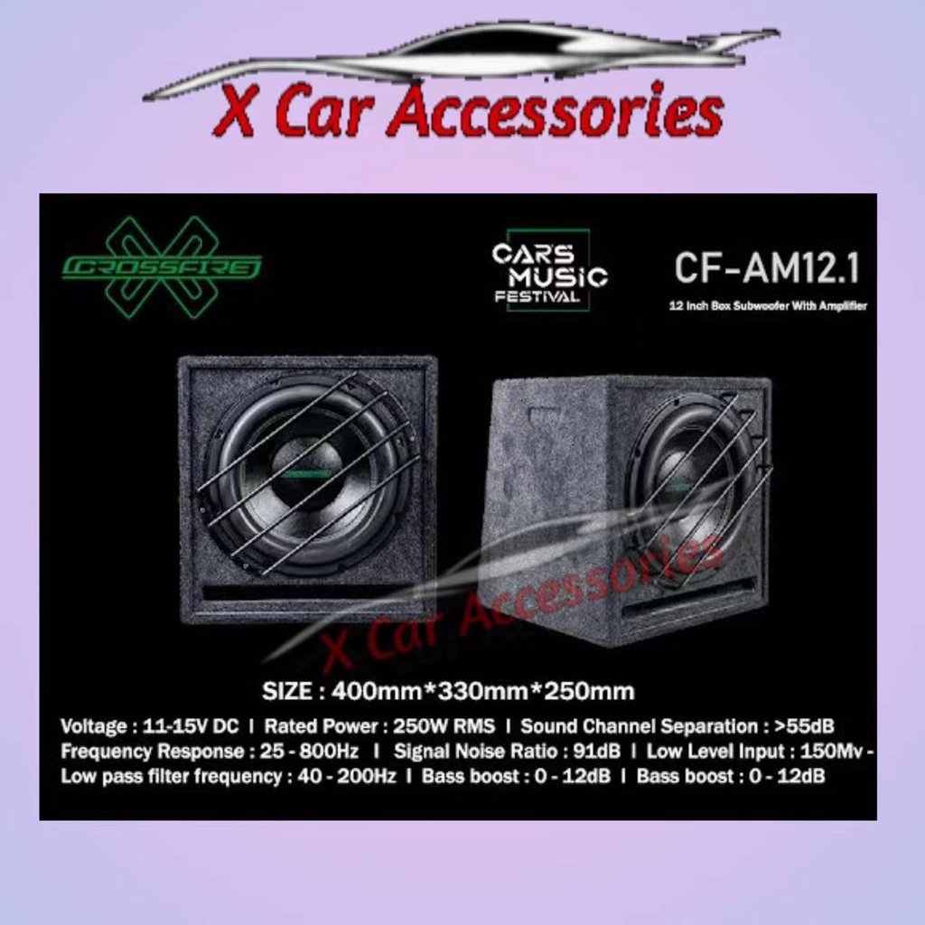 Crossfire CF-AM12.1 12”Woofer With Amplifier +Box | Shopee Malaysia