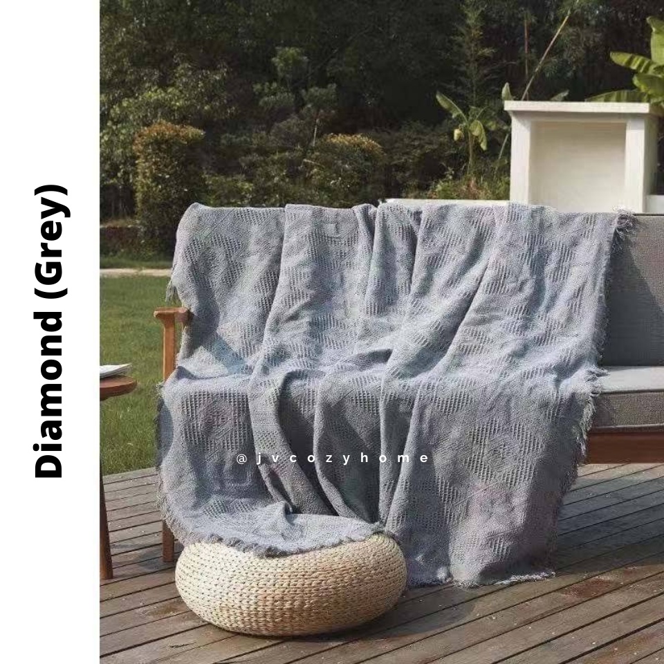 Nordic Scandinavian Cotton Sofa Cover Sofa Throw Blanket Sofa Towel 1/2 ...