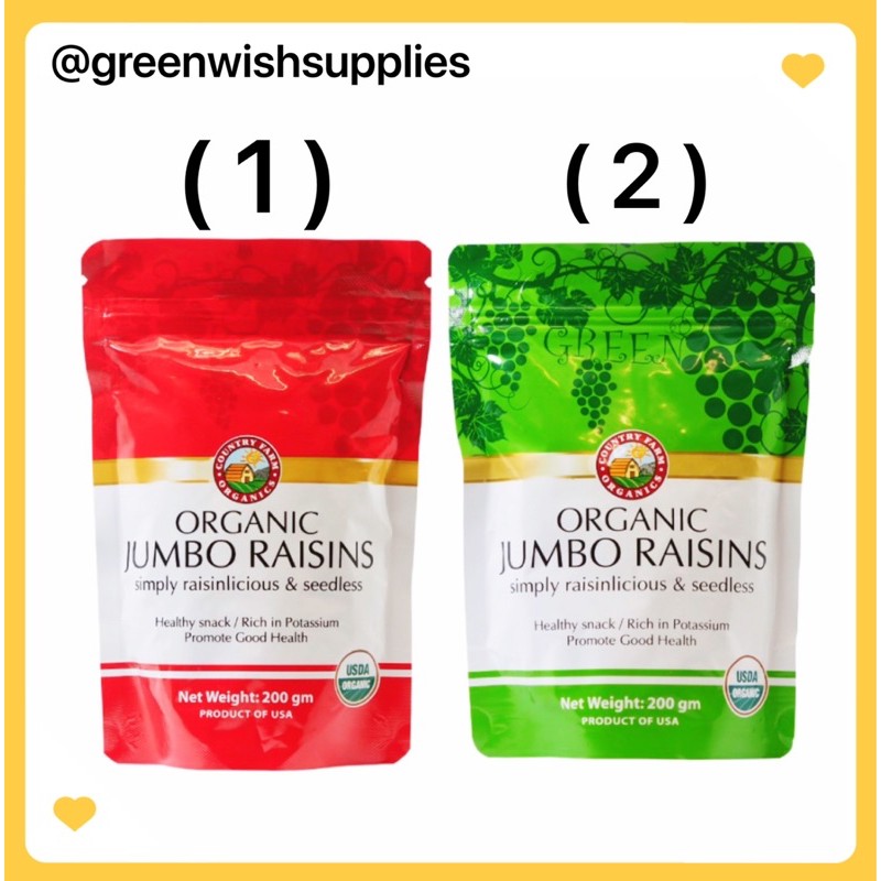 COUNTRY FARM ORGANICS - Organic Dried Red Raisins, Organic Dried Green ...