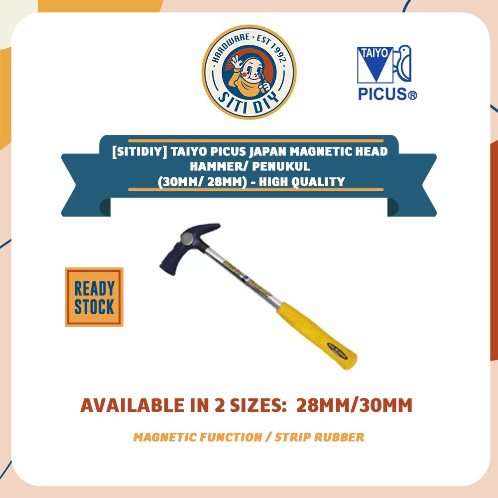 TAIYO PICUS Japan Magnetic Claw Hammer (MADE IN JAPAN) - 28mm | Shopee ...