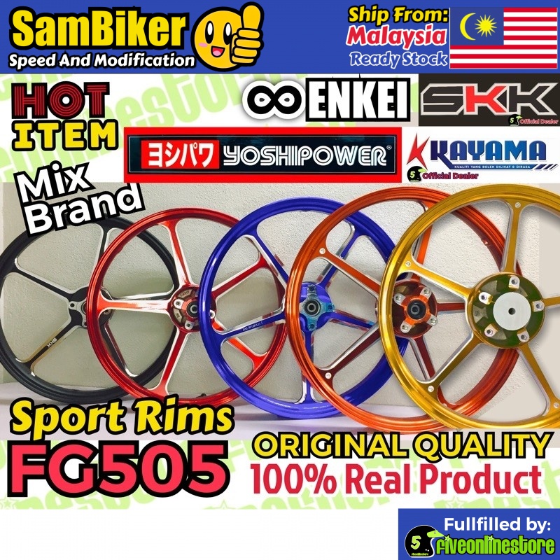 FG505 Racing Sport Rims SP505 Rim 1.4/1.6 FG511 SKK ENKEI LC135 Y15 Y16 Y15ZR 125ZR EX5 WAVE ...