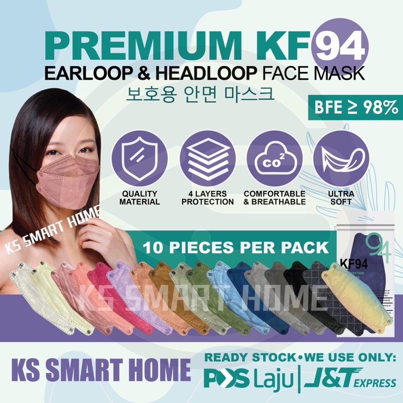 【KF94 HEADLOOP】RM 0.99 -- 10pcs/Pack Korea Adult Mask 4ply Fish Type ...