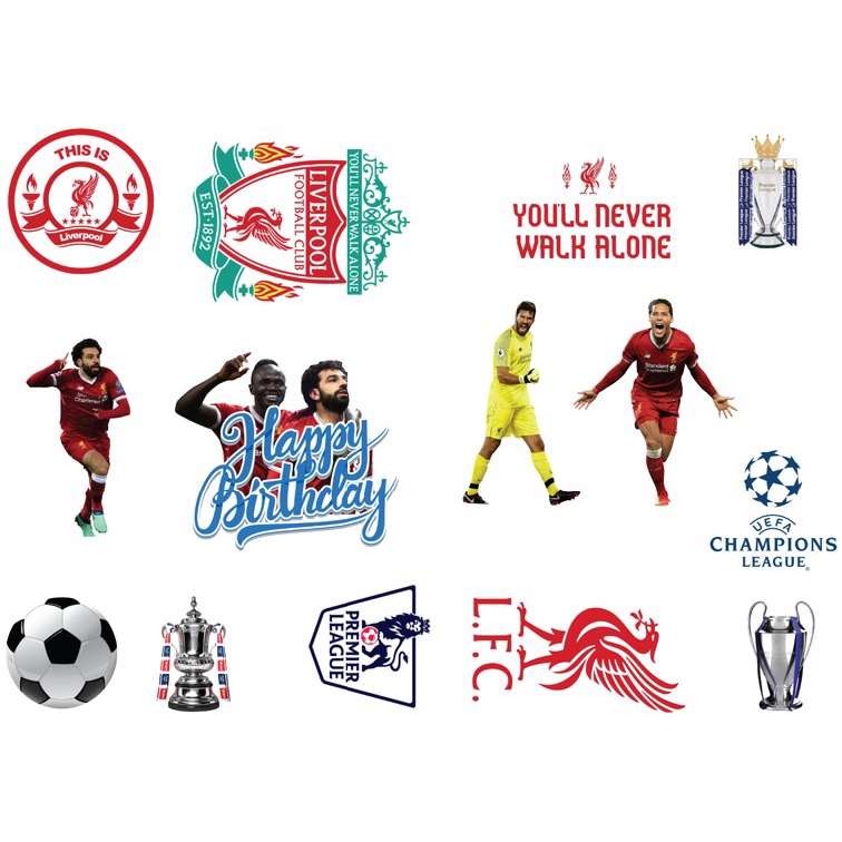 LIVERPOOL cake topper cupcake topper deco paper birthday topper kek ...