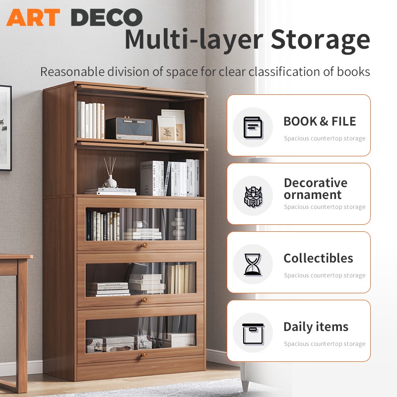 Book Cabinet Rak Buku Storage Cabinet Almari Serbaguna Kitchen Cabinet ...