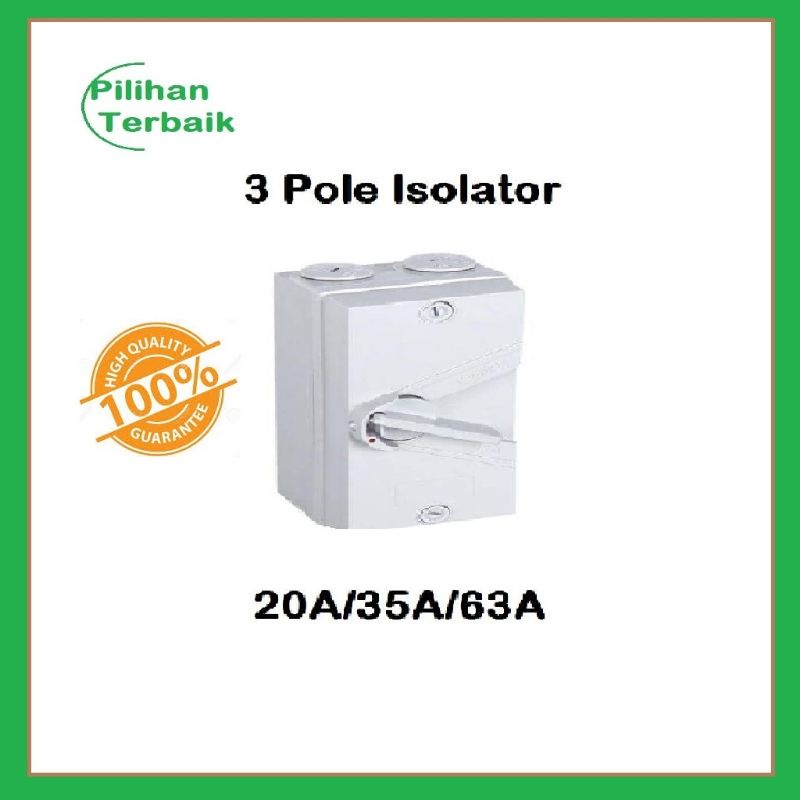 3 Pole Isolator Switch (Weatherproof Surface Switch) 20A/35A/63A ...