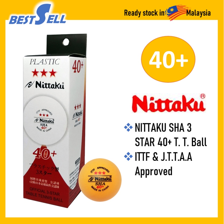 NITTAKU 3 STAR 40+ COLOUR T.T.BALL TABLE TENNIS BALL ITTF Approved | Shopee Malaysia