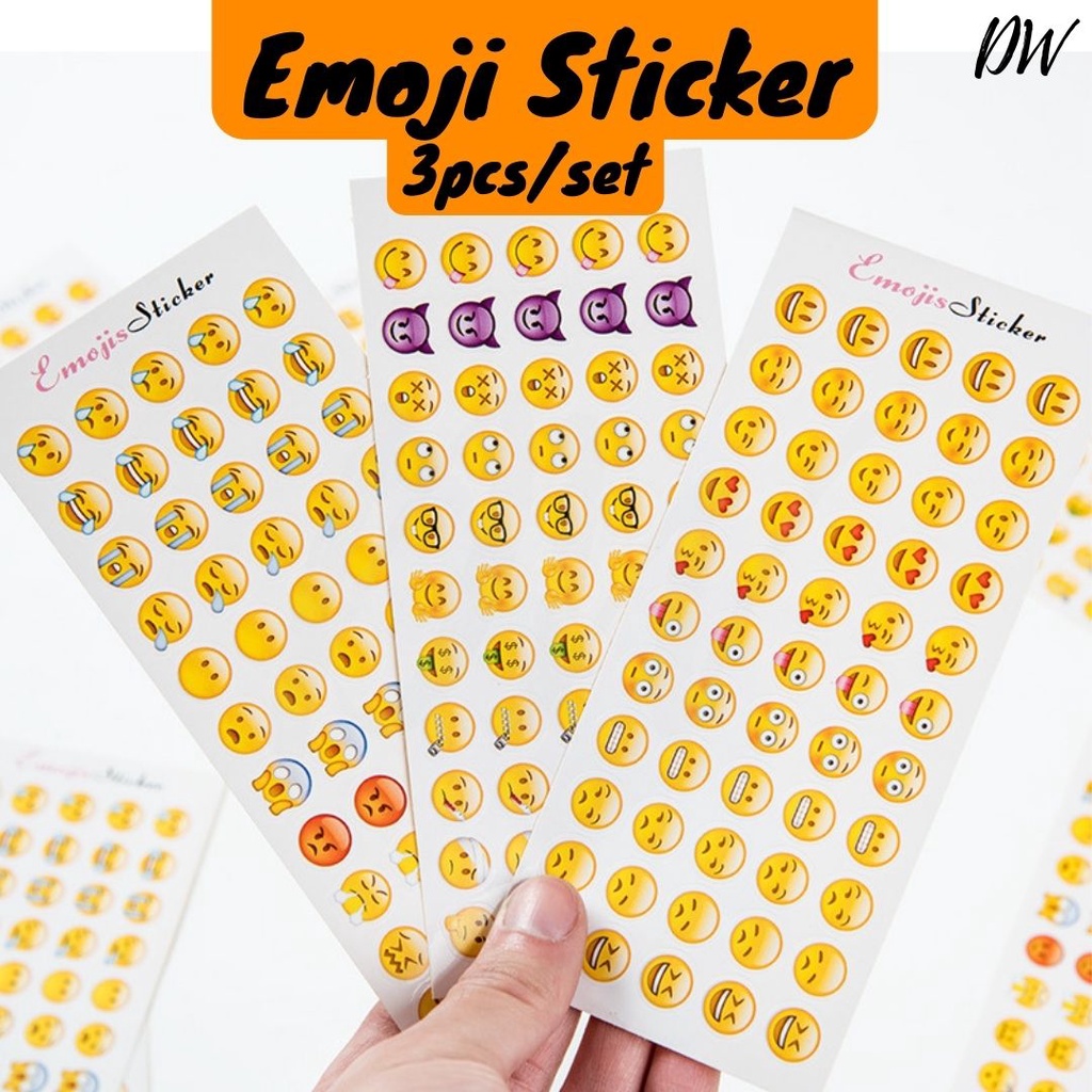 [DW] 3pcs/set Emoji Sticker | Shopee Malaysia
