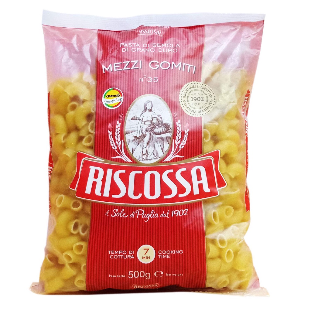 Riscossa Durum Wheat Semolina Large Elbow Macaroni #35 500gm - Mezzi ...