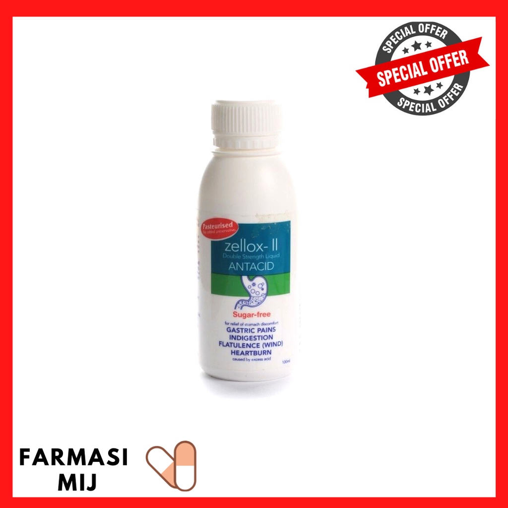 Zellox-II Double Strength Liquid Antacid Sugar Free 100ML | Shopee Malaysia