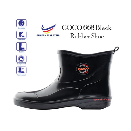 GOCO 668 Black Rubber Shoe / GOCO 668blk Kasut Getah | Shopee Malaysia
