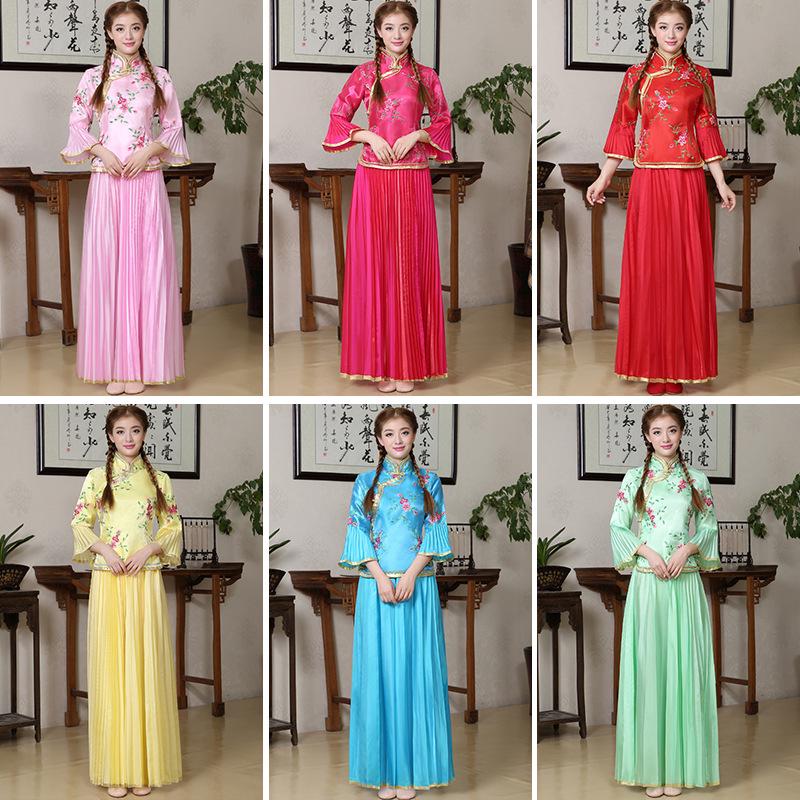 Ready Stock Floral Embroidery Cheongsam Tang Suit Women's clothing Top ...