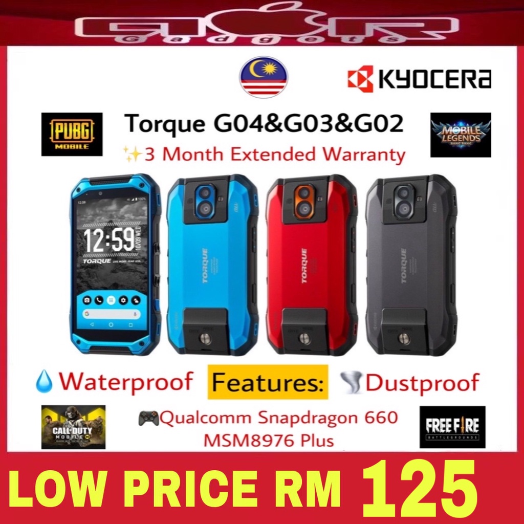 🚚FREE SHIPPING🚚Kyocera Torque G04/G03/G02 KYV46 KYV41 KYV35 4+64GB Snapdragon 660 Gaming ...