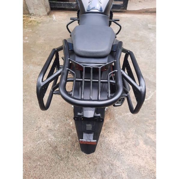 KAWASAKI DOMINAR 400 - TOP BOXES BRAKET WITH SIDE PANNIER( powder ...