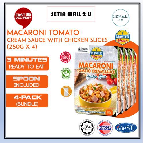(4-PACK BUNDLE) MACARONI TOMATO CREAM SAUCE WITH CHICKEN SLICES (250G X 4) | Shopee Malaysia