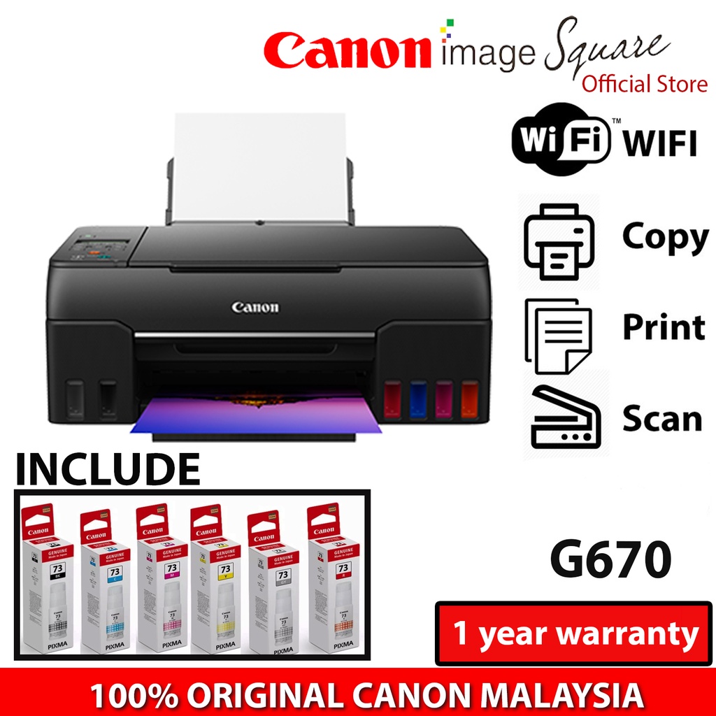Ready Stock! CANON PIXMA G670 Easy Refillable Wireless All-In-One Ink ...
