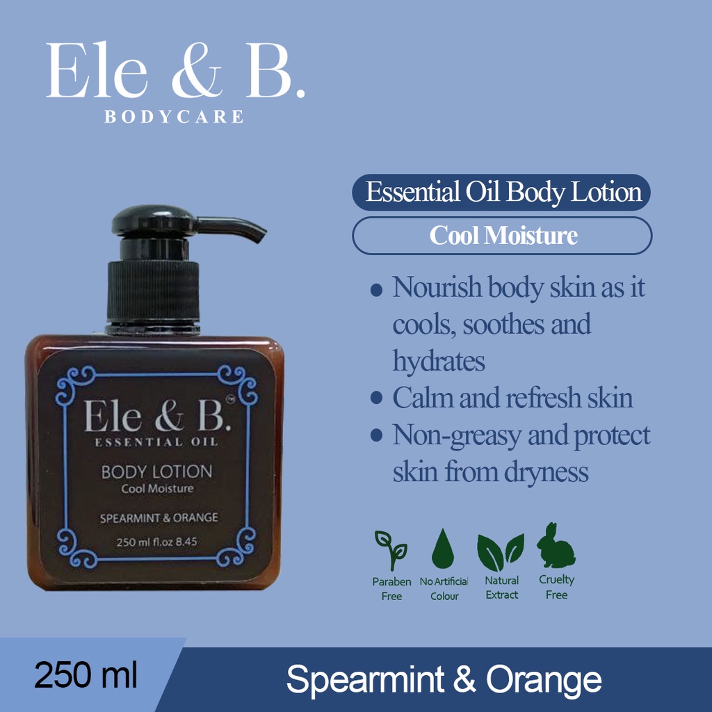 Ele & B. Essential Oil Cool Moisture Body Lotion 250ml (Spearmint and ...