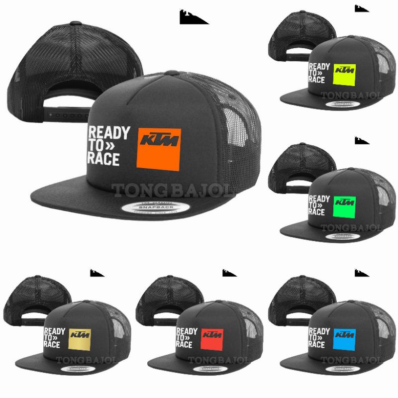 Ktm Hat READY TO RACE Snapback Jaring/Jaring Jala/Distro Hat/Racing Hat ...