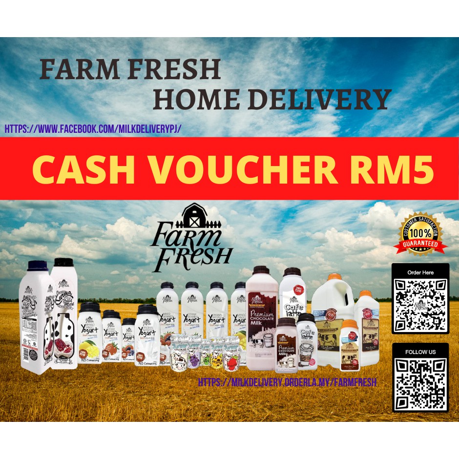 Farm Fresh Milk Cash Voucher RM5 Gift Voucher RM5 Home Delivery ...