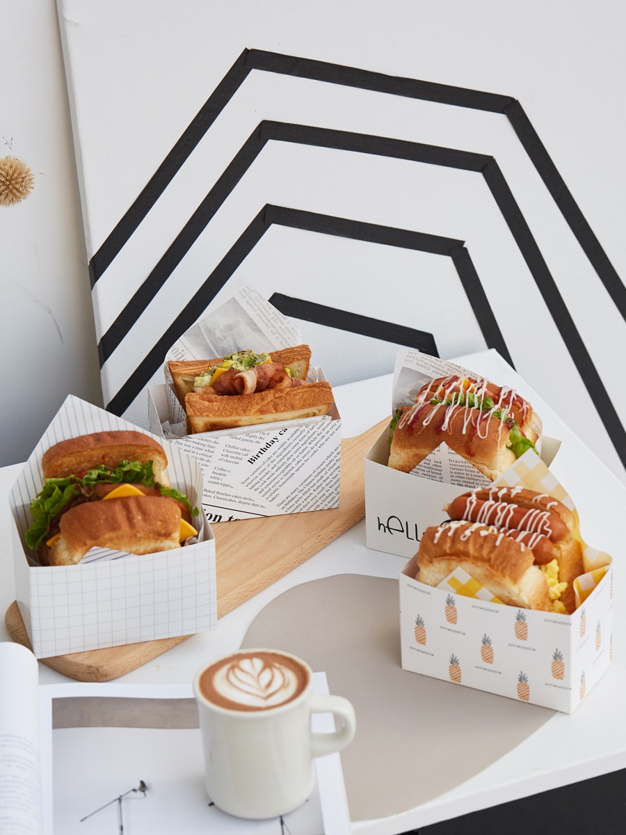 [10pcs] Sandwich Box Toast Packaging Paper Box Egg Drop Korean ...