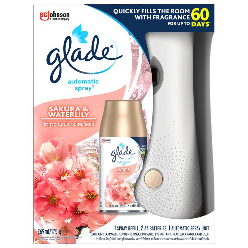 Glade Automatic Spray Sakura & Waterlily Starter (252ml) | Shopee Malaysia