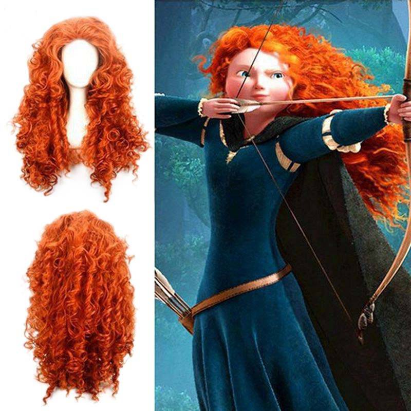 BH3 Pixar Brave Merida Princess Cosplay Wig Curly Hair Halloween ...