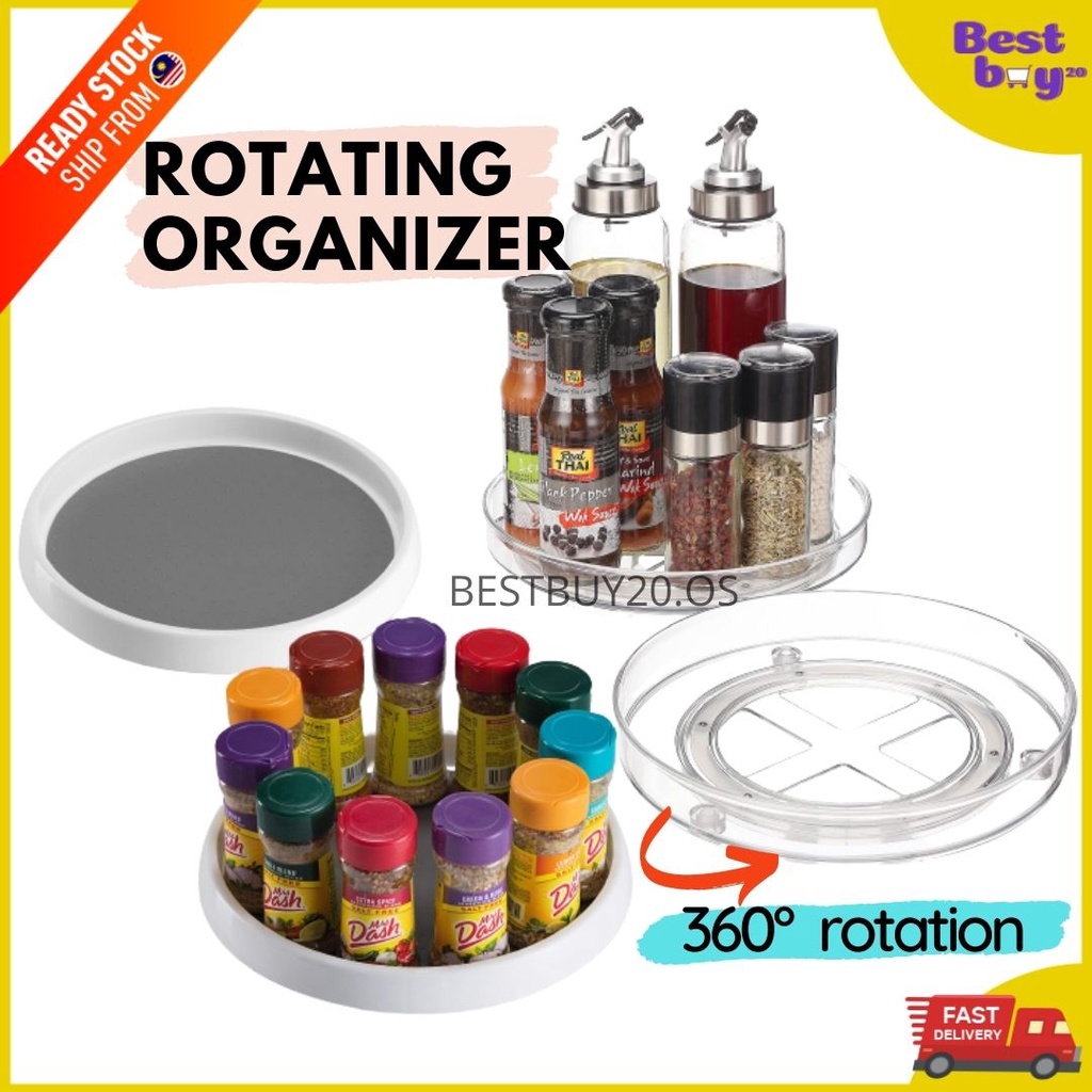Rotating Kitchen Organizer 360 Degree Rotating Spice Rack Spinning ...