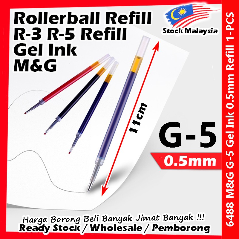 M&G R3 G-5 0.5mm Refill Gel Ink Pen #M&G #R3 #G5 #0.5mm #Gel #Ink #Pen #Refill | Shopee Malaysia