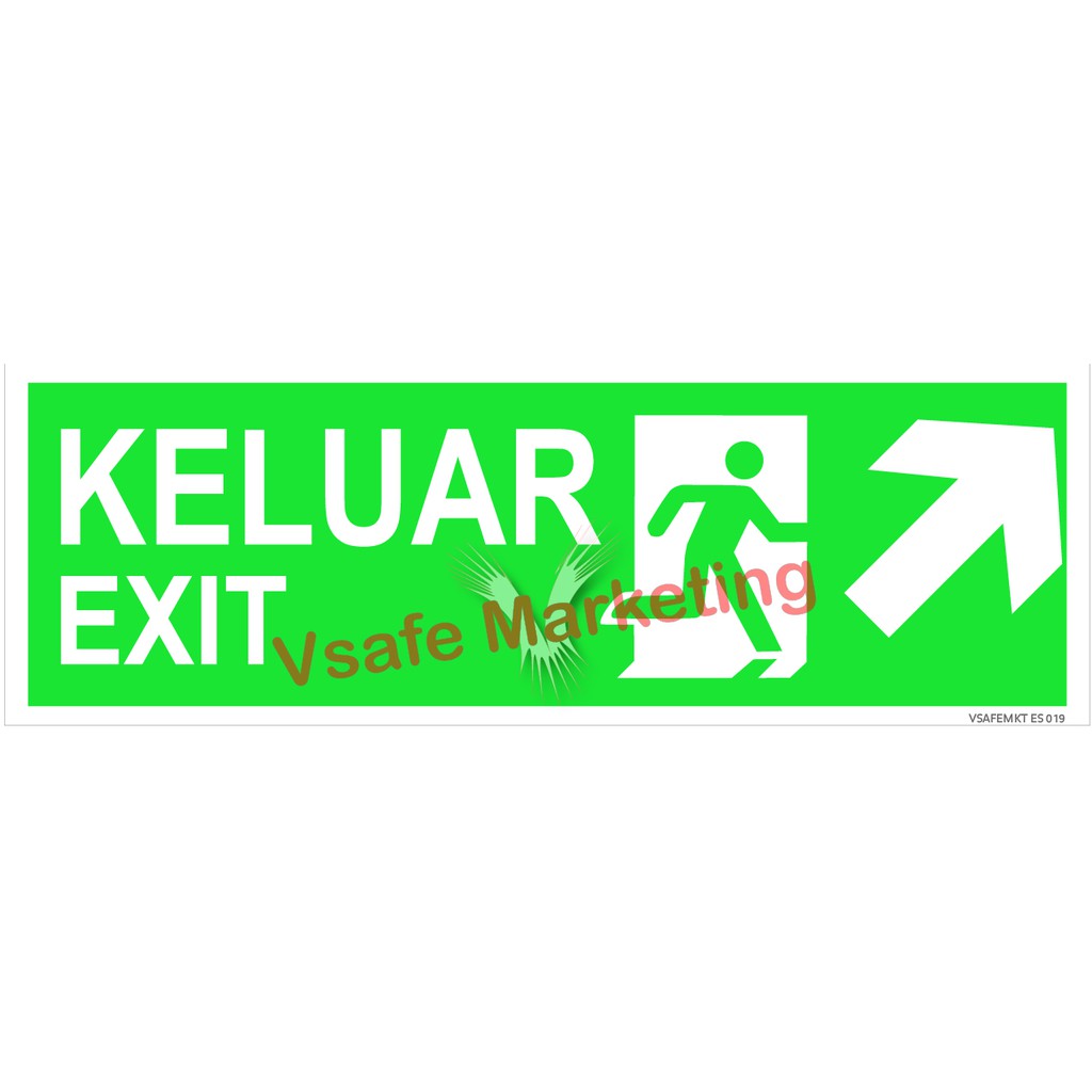 Signage VSAFEMKT Emergency Escape Signs Safety Signs ES011 (Keluar ...