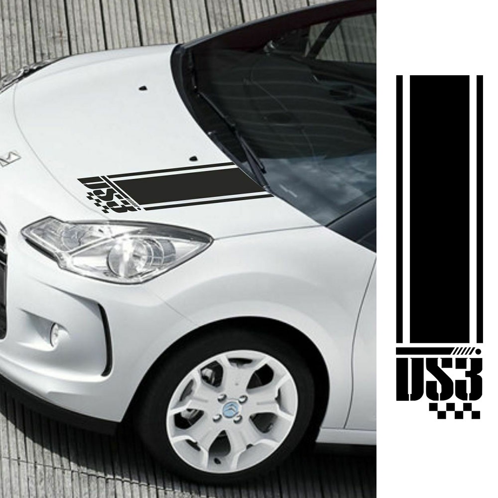 for citroen DS3 bonnet stripes decals stickers graphics car stickers tu ...