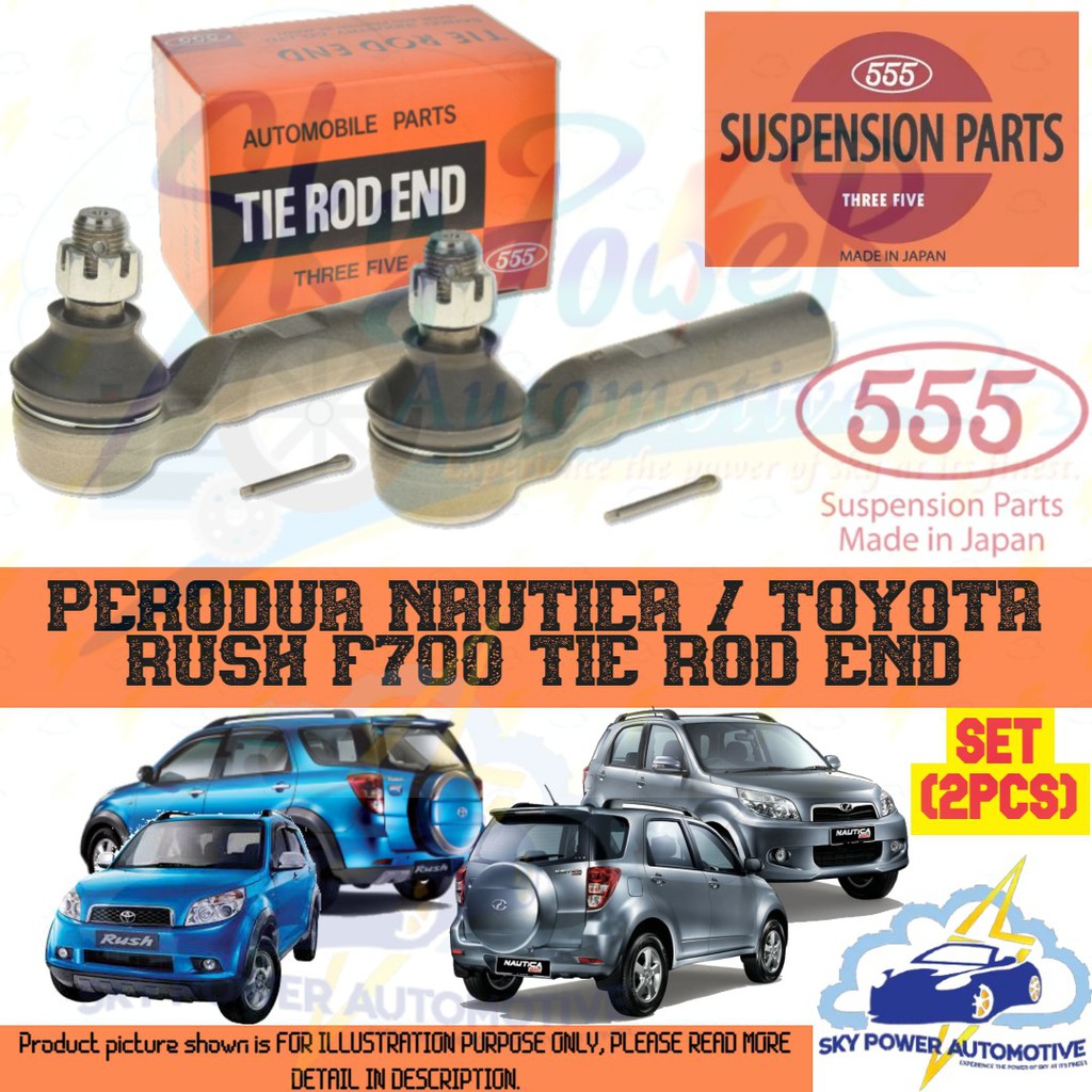 TOYOTA RUSH F700 555 JAPAN BRAND STEERING TIE ROD END (SET 2PCS ...