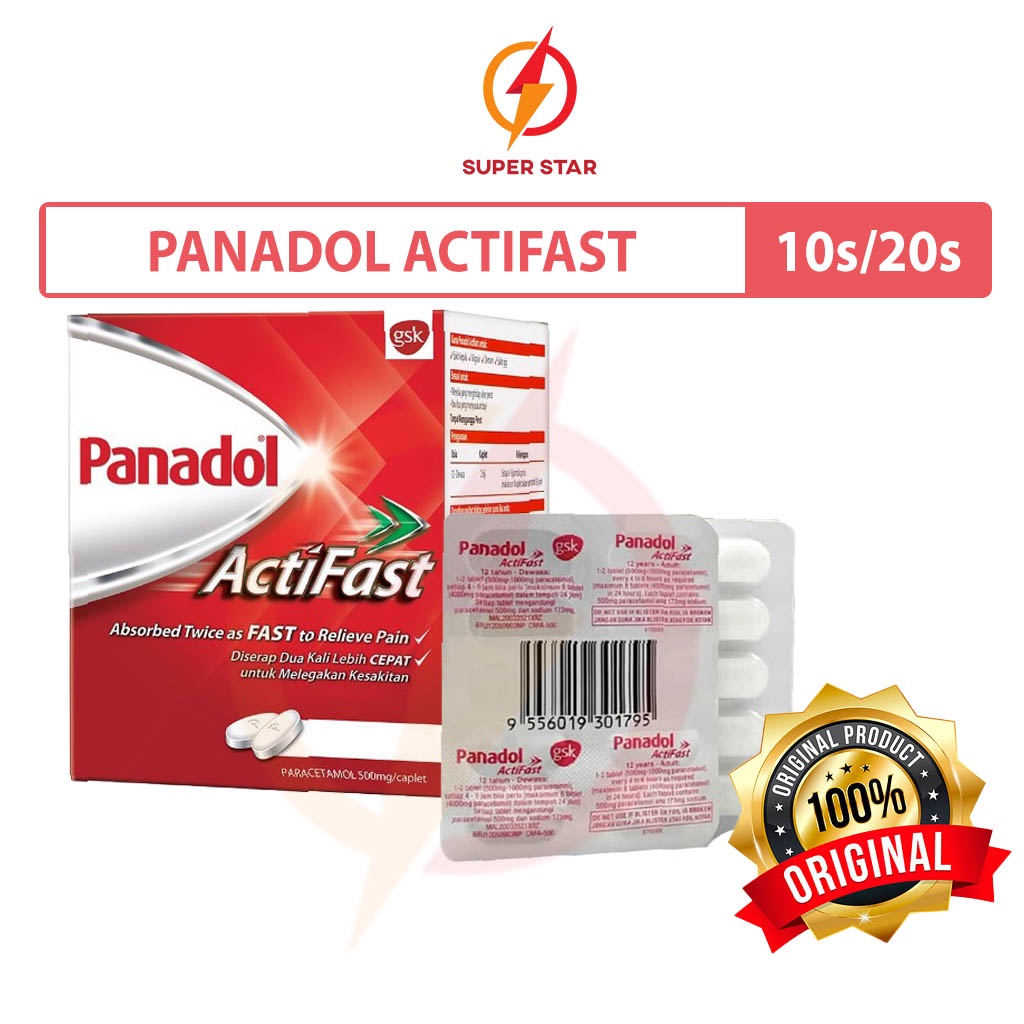 Panadol Actifast 10s (1Strip)/ 20s (1box) (Headache, Paracetamol, Fever ...