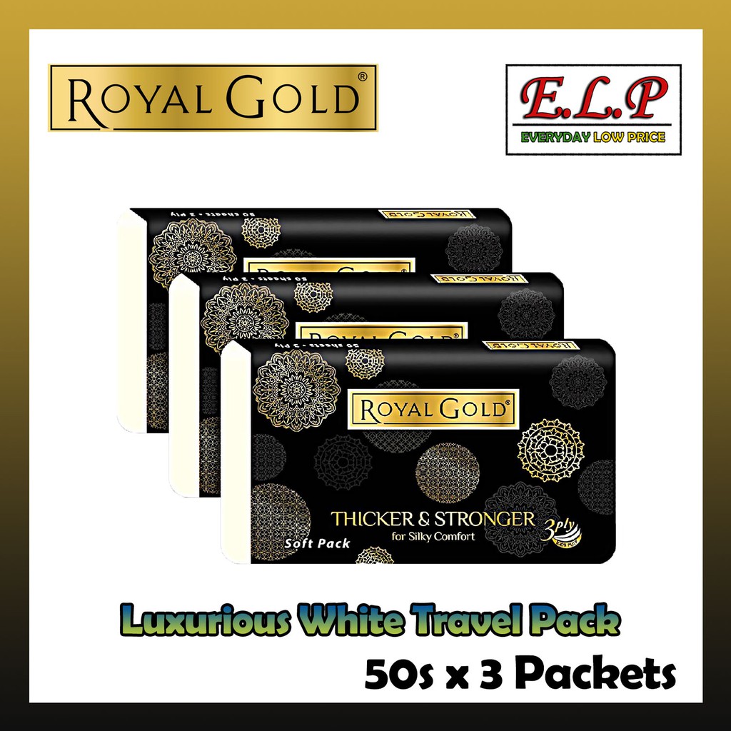 Royal Gold Luxurious Soft Pack (3ply x 3 Packets x 50's) | Shopee Malaysia